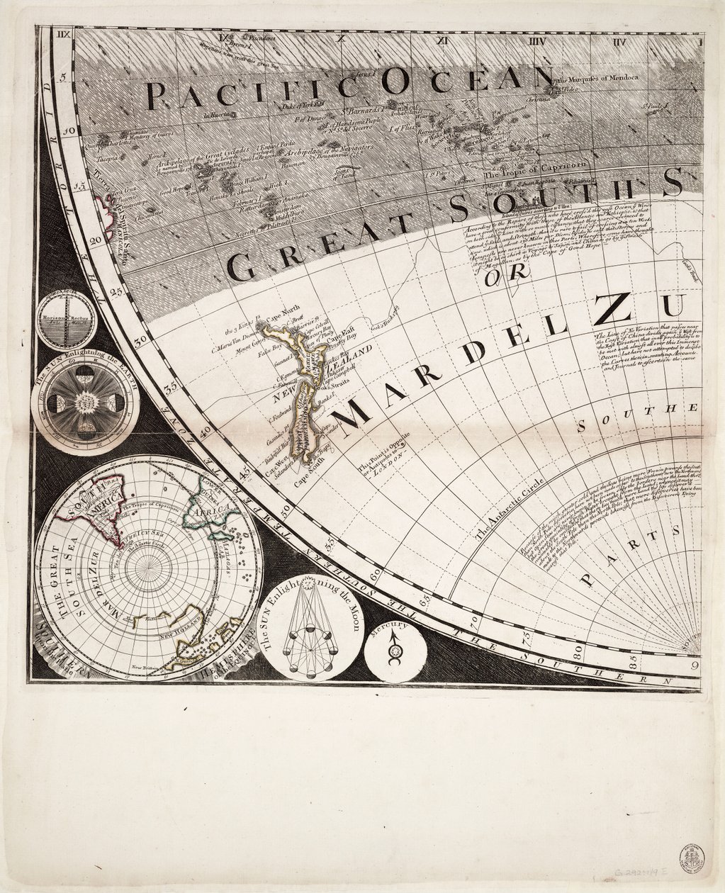 A New and Correct Map of the World (Section), c.1774
