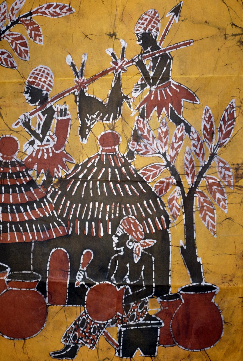 Cloth made using batik technique, Togo handicrafts