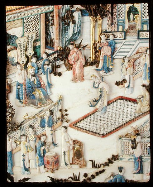 Detail (dignitary watching a female dancer), Qianlong period