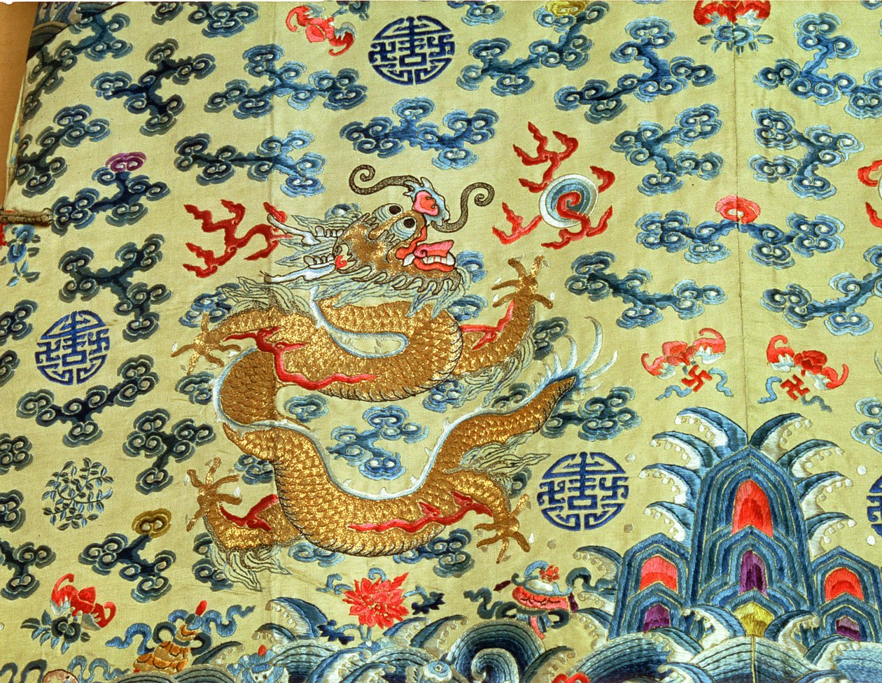 Woman's imperial 'longpao' dragon robe, with nine dragons and twelve ...