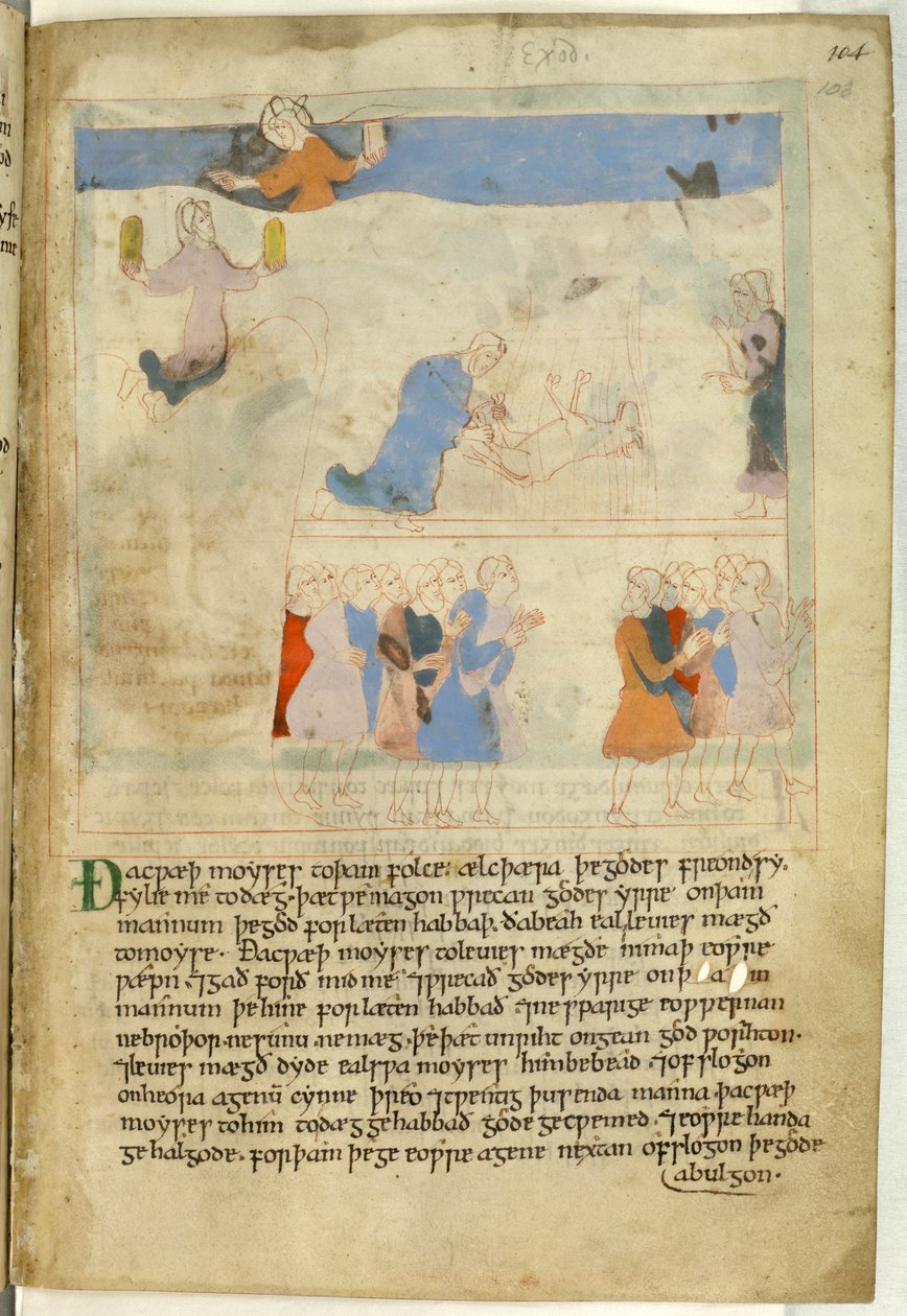 Moses with the Ten Commandments, illustration from an 'Old English ...