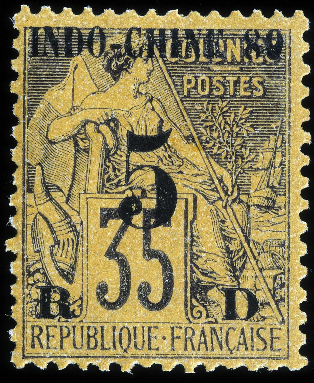 French Indochina Stamp by School French: Fine art print