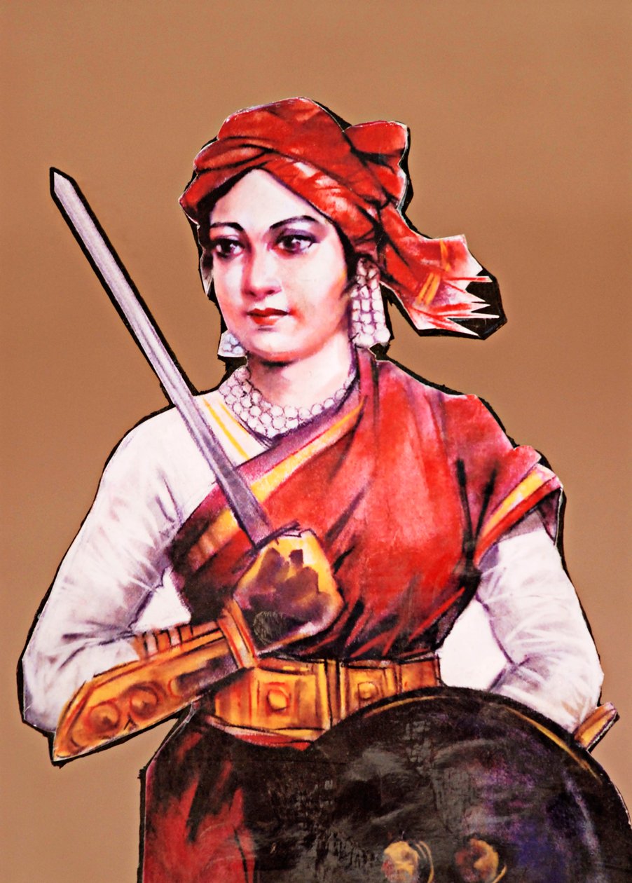 Portrait of Rani Laxmibai, Queen of Jhansi, Great Freedom Fighter of ...