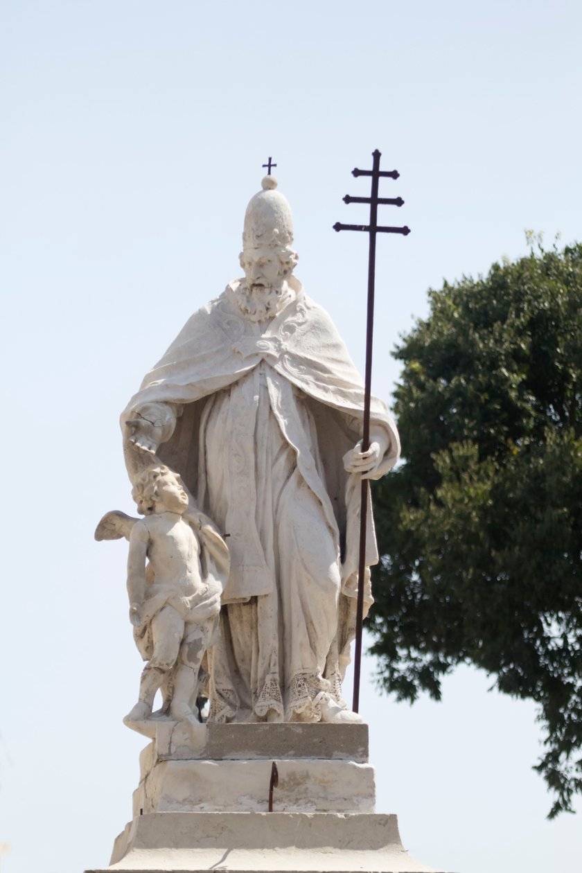 Statue of Saint Sylvester by School Italian