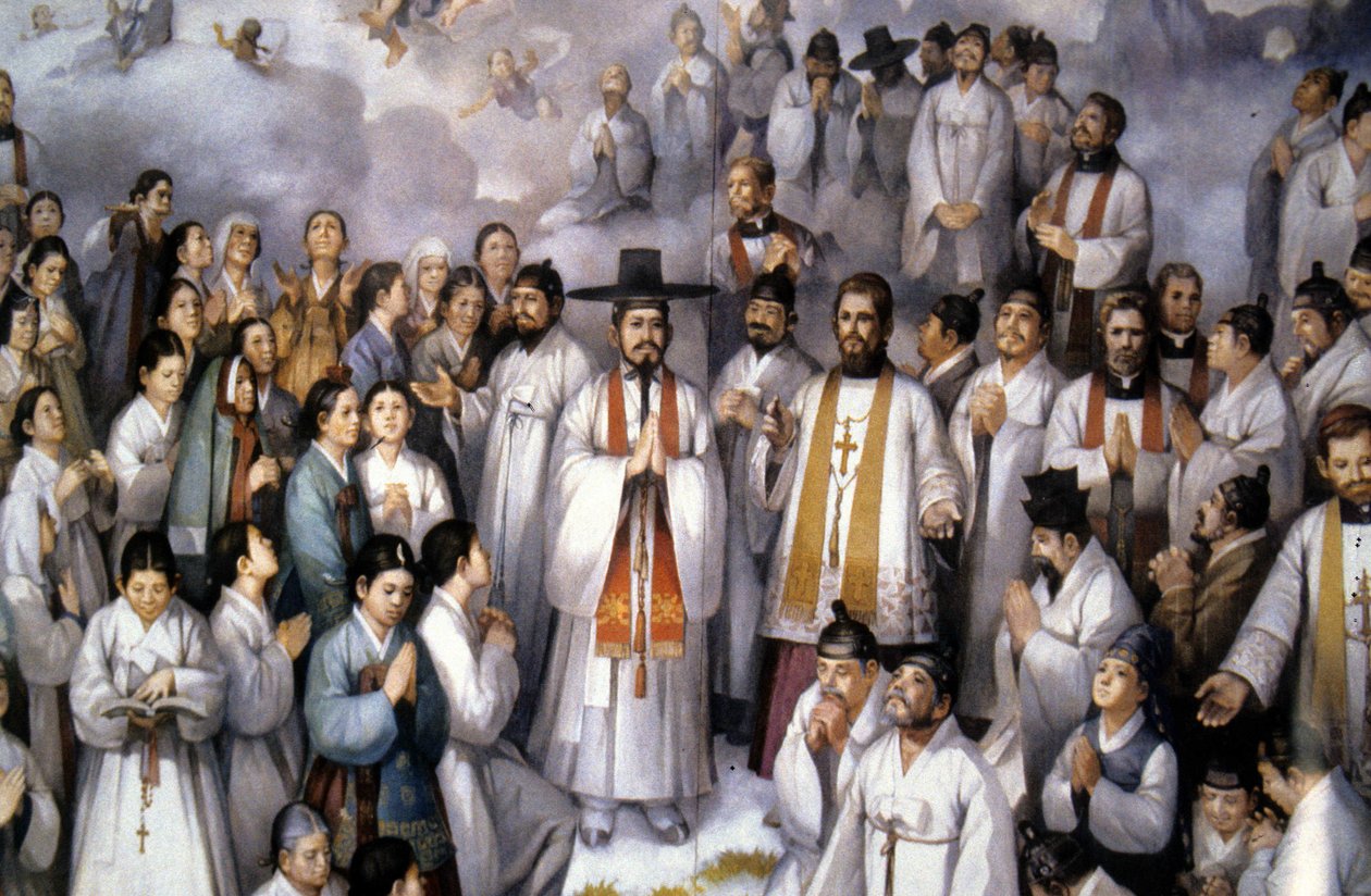 Representation of 93 Koreans and 10 French missionaries martyred in ...