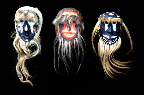 Three masks by School Mexican: Buy fine art print