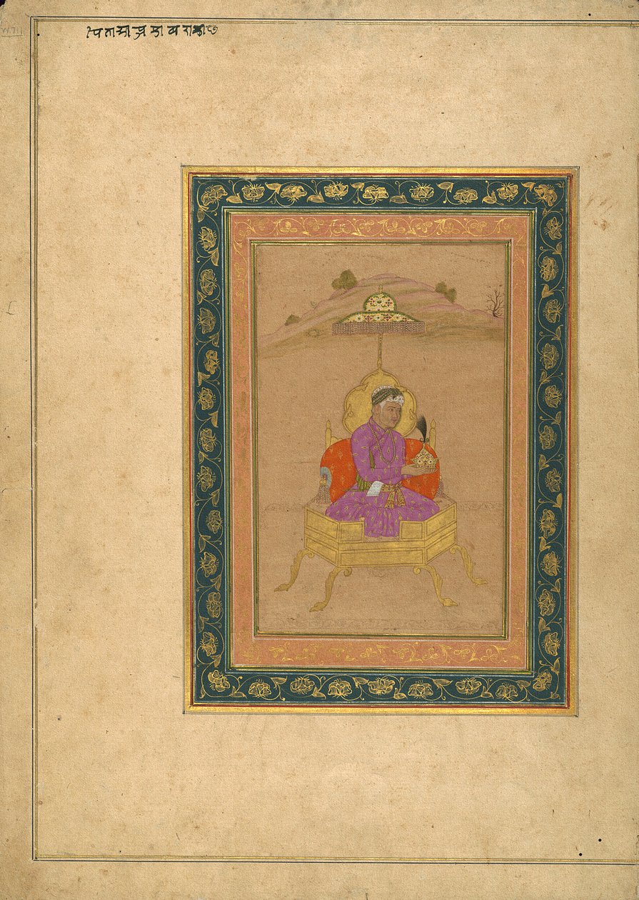 The 3rd Mughal Emperor Akbar Seated on the Royal Throne While Holding ...