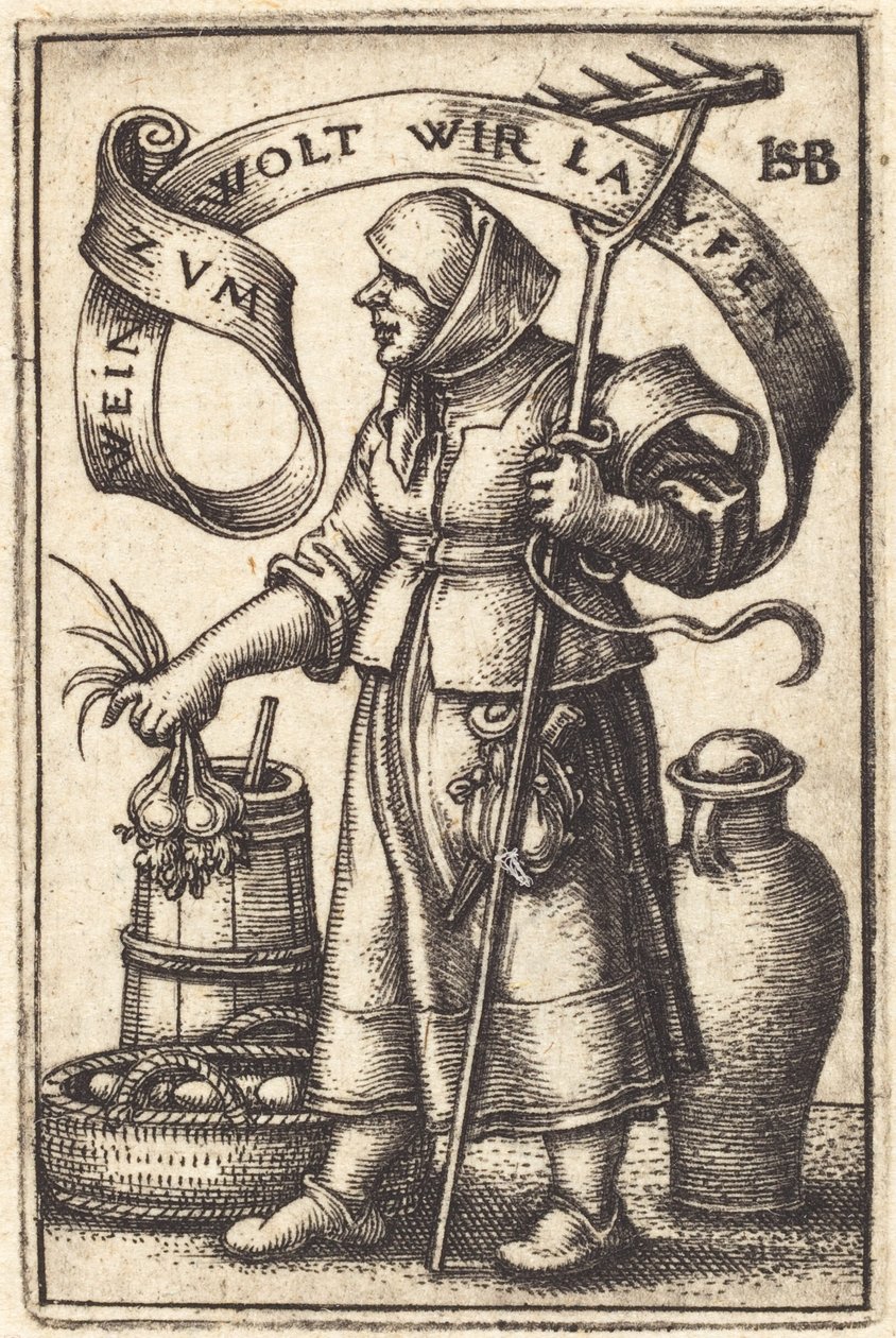 The Market Woman [right] by Sebald Beham: Fine art print