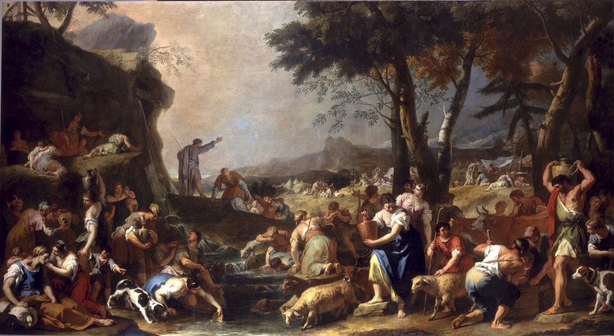 Moses Makes Water Flow from the Rock by Sebastiano Ricci