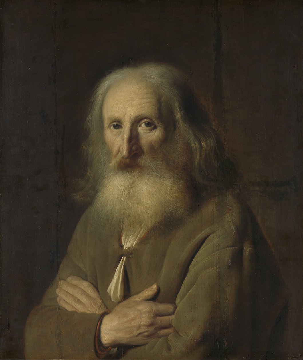 An Old Man with Folded Arms by Simon Kick: Fine art print