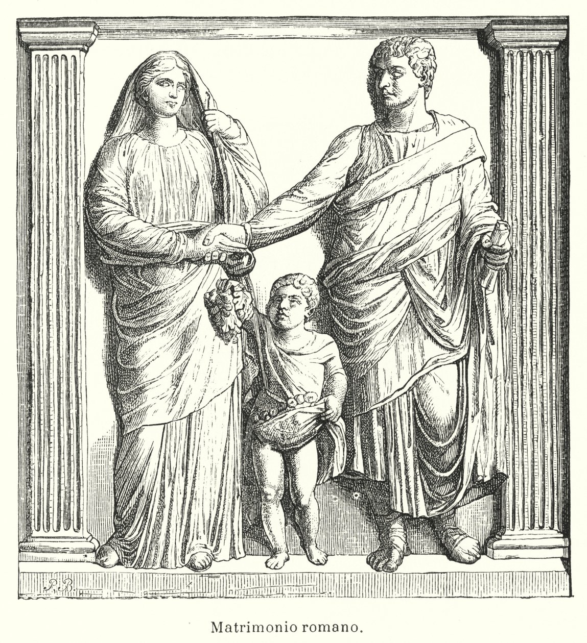 Ancient Roman marriage by Spanish School: Fine art print