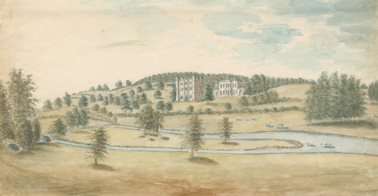 Tixall Hall and Gatehouse by Stebbing Shaw: Fine art print