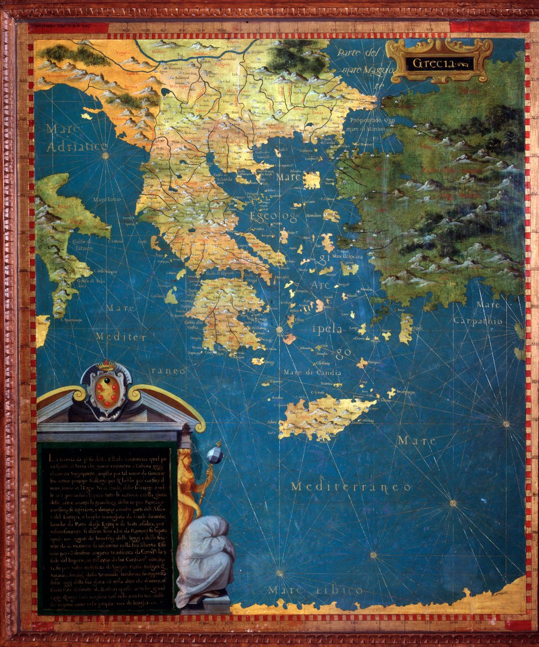 Greece Map by Stefano Buonsignori: Buy fine art print