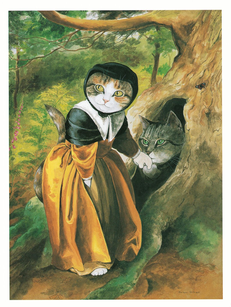 Illustration from Pre-Raphaelite Cats by Susan Herbert