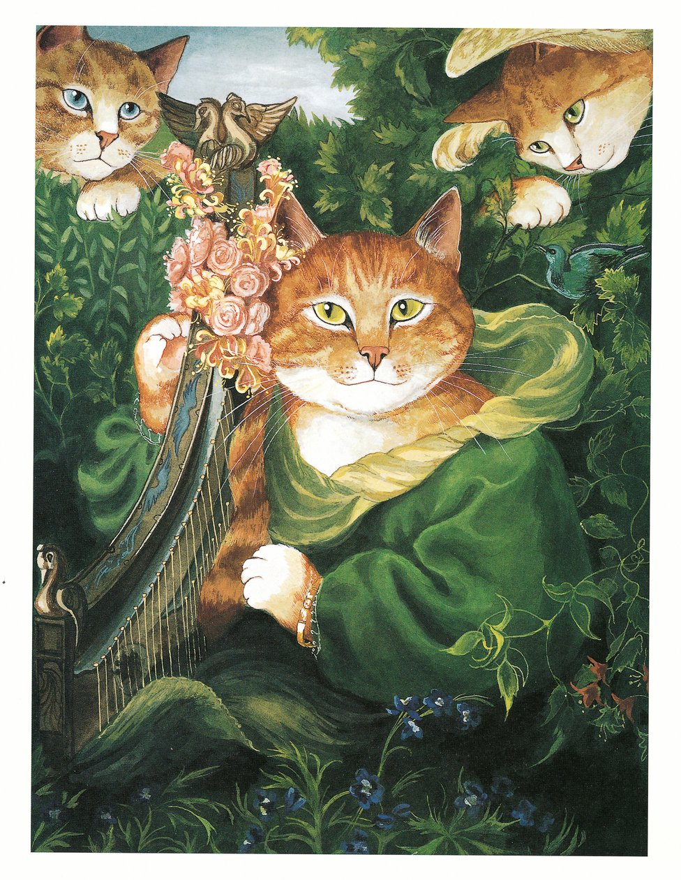 Illustration from Pre-Raphaelite Cats by Susan Herbert