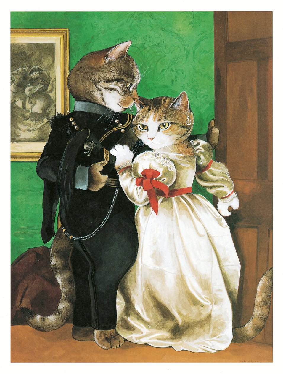 Illustration from Pre-Raphaelite Cats by Susan Herbert