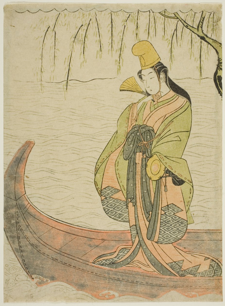 Shirabyoshi Dancer standing in Asazuma Boat