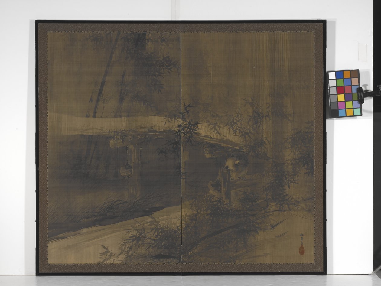 Tanuki Under A Bridge by Suzuki Shōnen: Fine art print