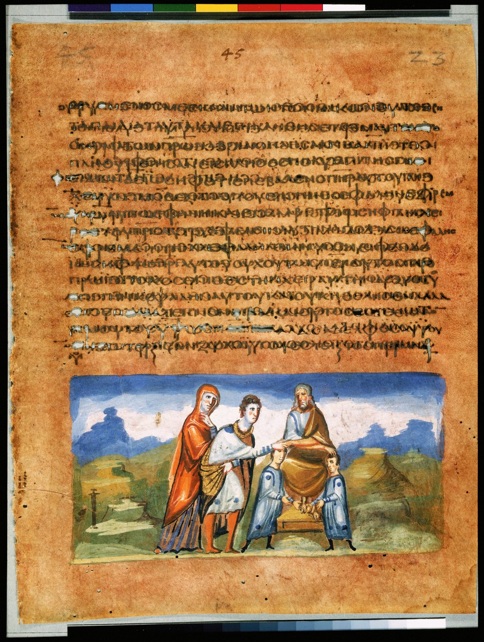 Jacob Blessing Joseph's Sons and Joseph Objecting to the Blessing of Ephraim and Manasseh ...