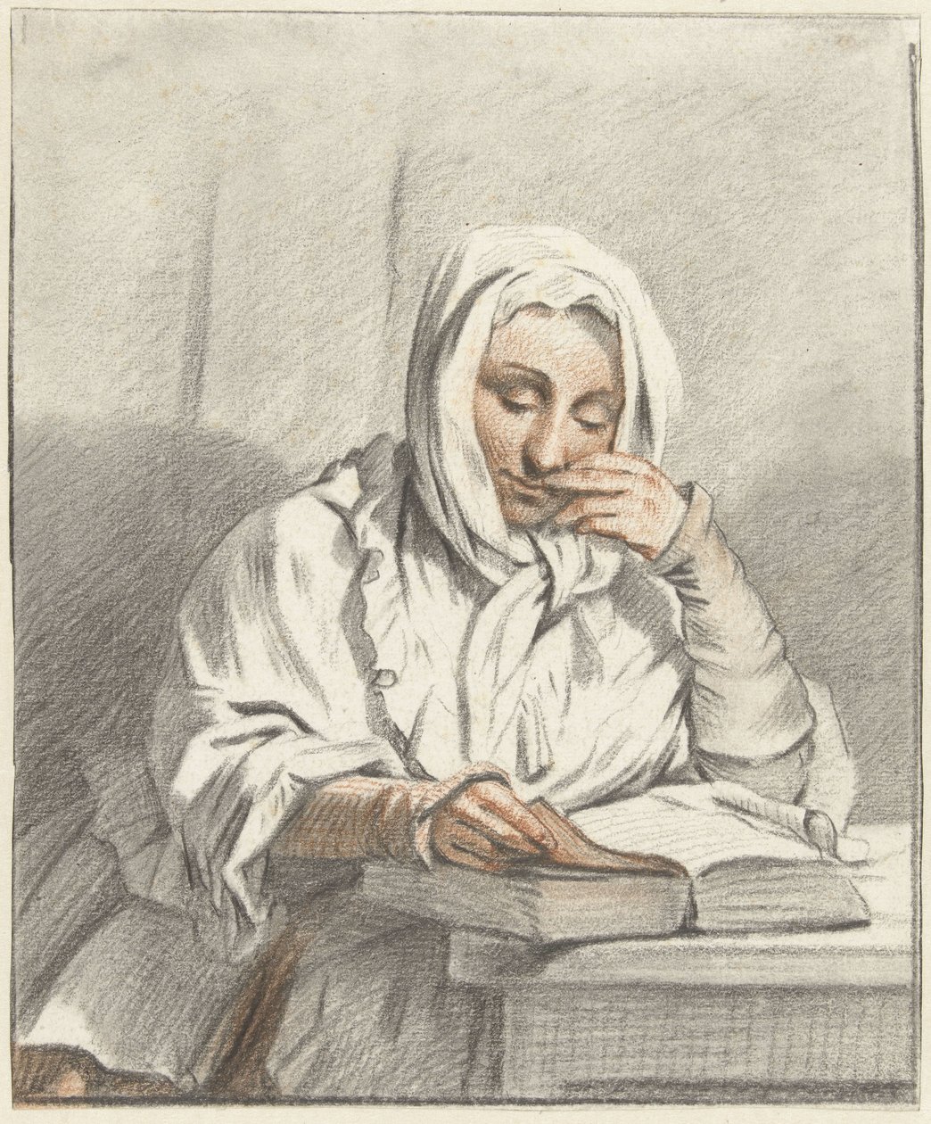 Young Woman Reading at a Table by Taco Scheltema (I)
