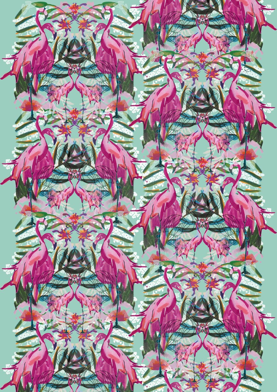 Flora Flamingo by Tara Whitehead: Buy fine art print