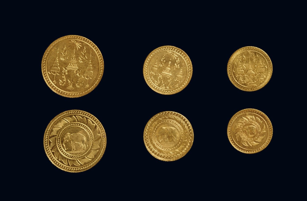 Coins from the reign of King Rama V (gold) by Thai School