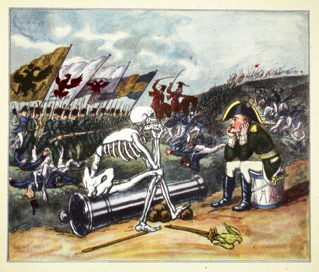Napoleon on the Battlefield of Leipzig by Thomas Rowlandson