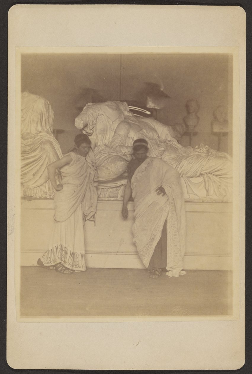 Two Male Students in Grecian Costume Before a Plaster Cast of the Three ...