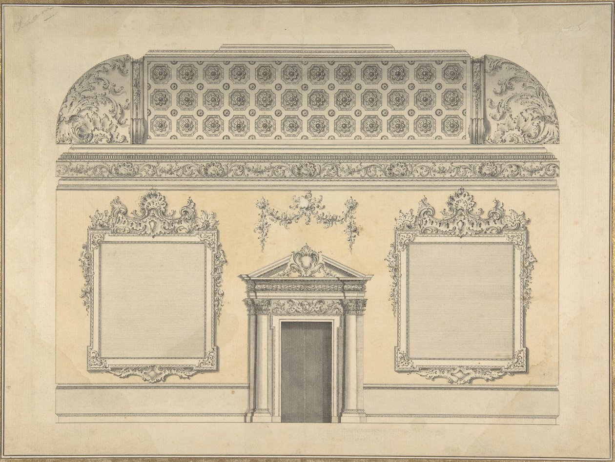 Design for Section of a Rococo Room, with a Coved Ceiling and ...