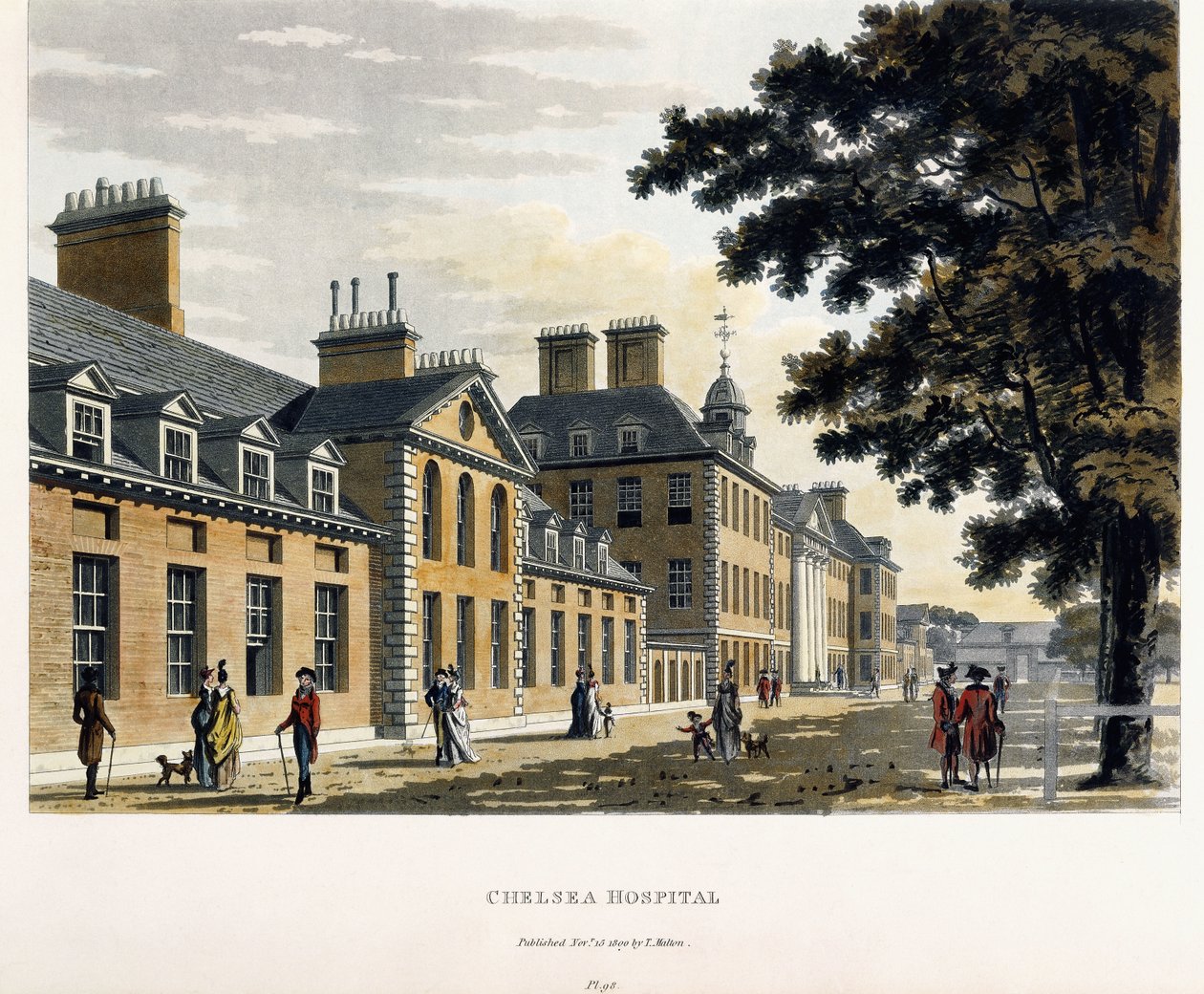 Chelsea Hospital, from 'A Picturesque Tour through the Cities of London ...