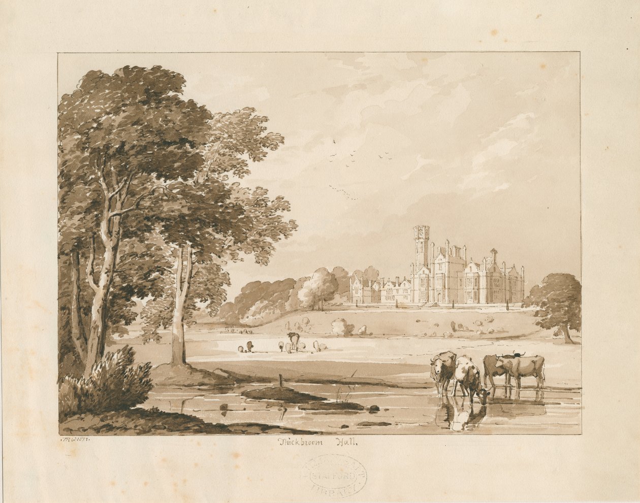 Thickbroom Hall [Manley Hall] by Thomas Peploe Wood