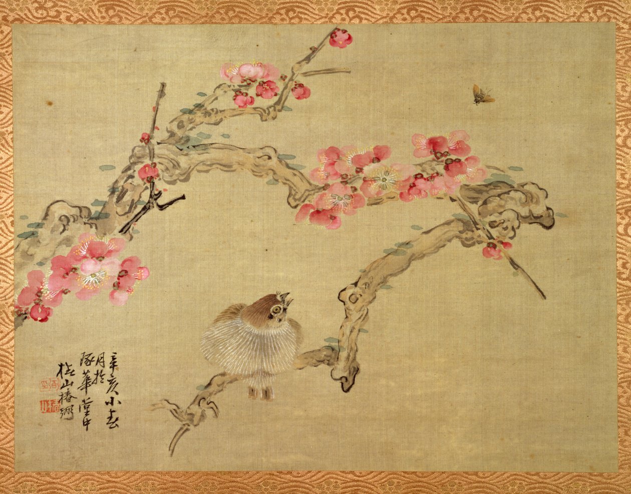 Tree Blossom and Bird by Tsubaki Chinzan: Fine art print