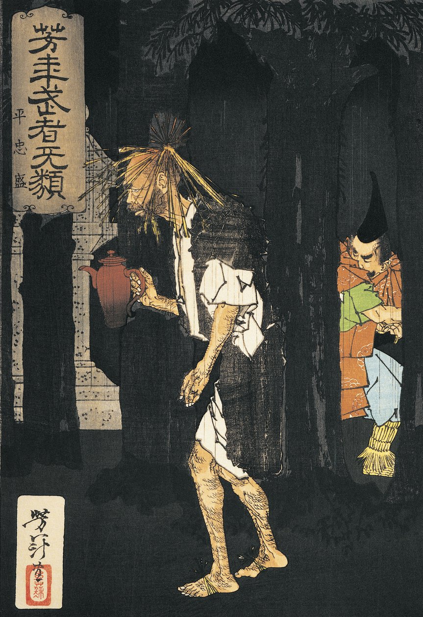 Side profile of a man holding a teapot