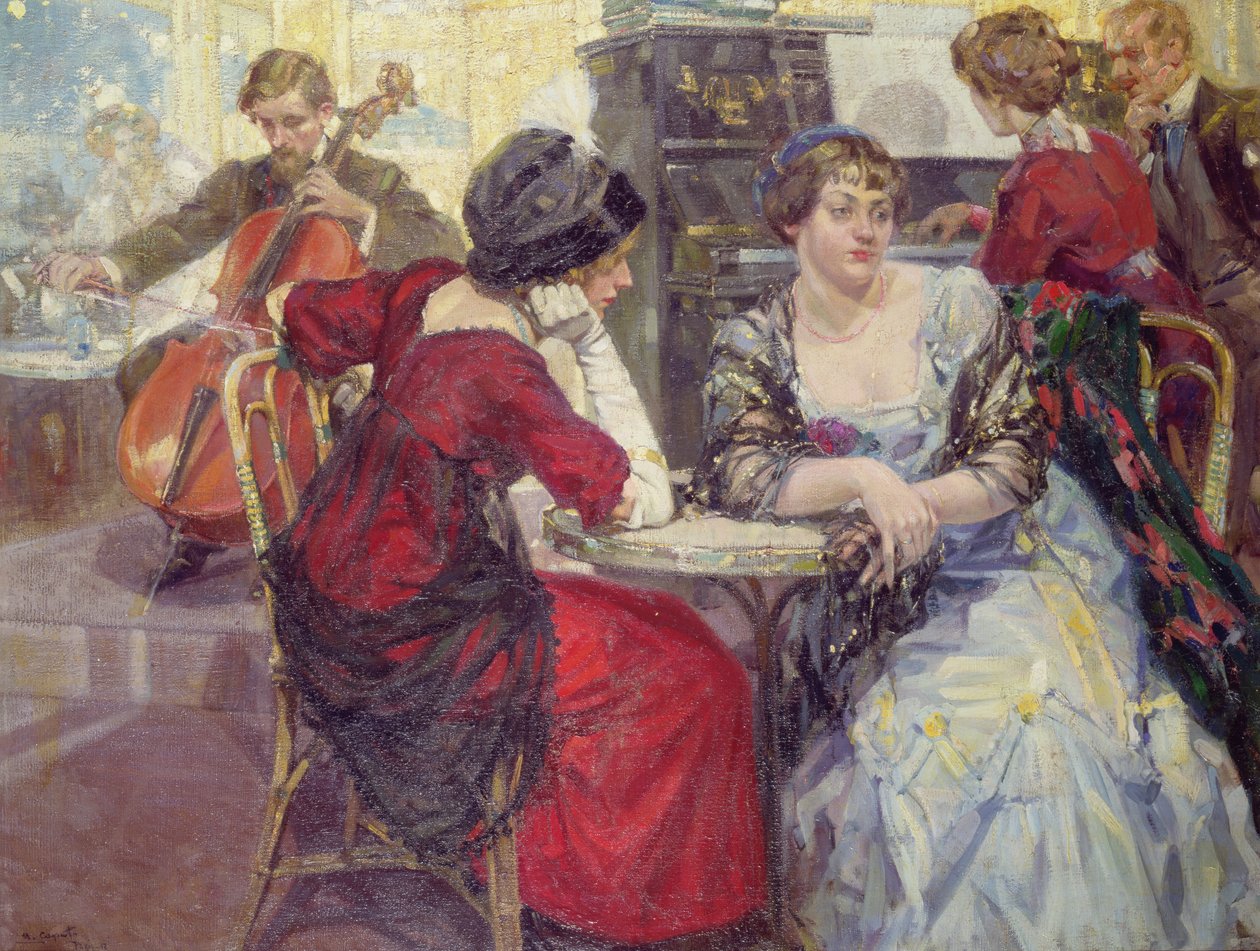 Cafe Scene by Ulisse Caputo: High-quality fine art print