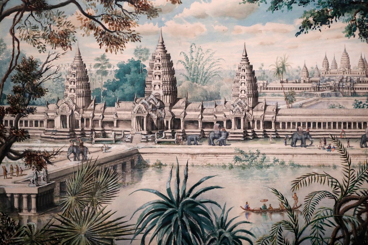 View of Angkor Wat, Print based on a drawing by Jacques Guiaud after a ...