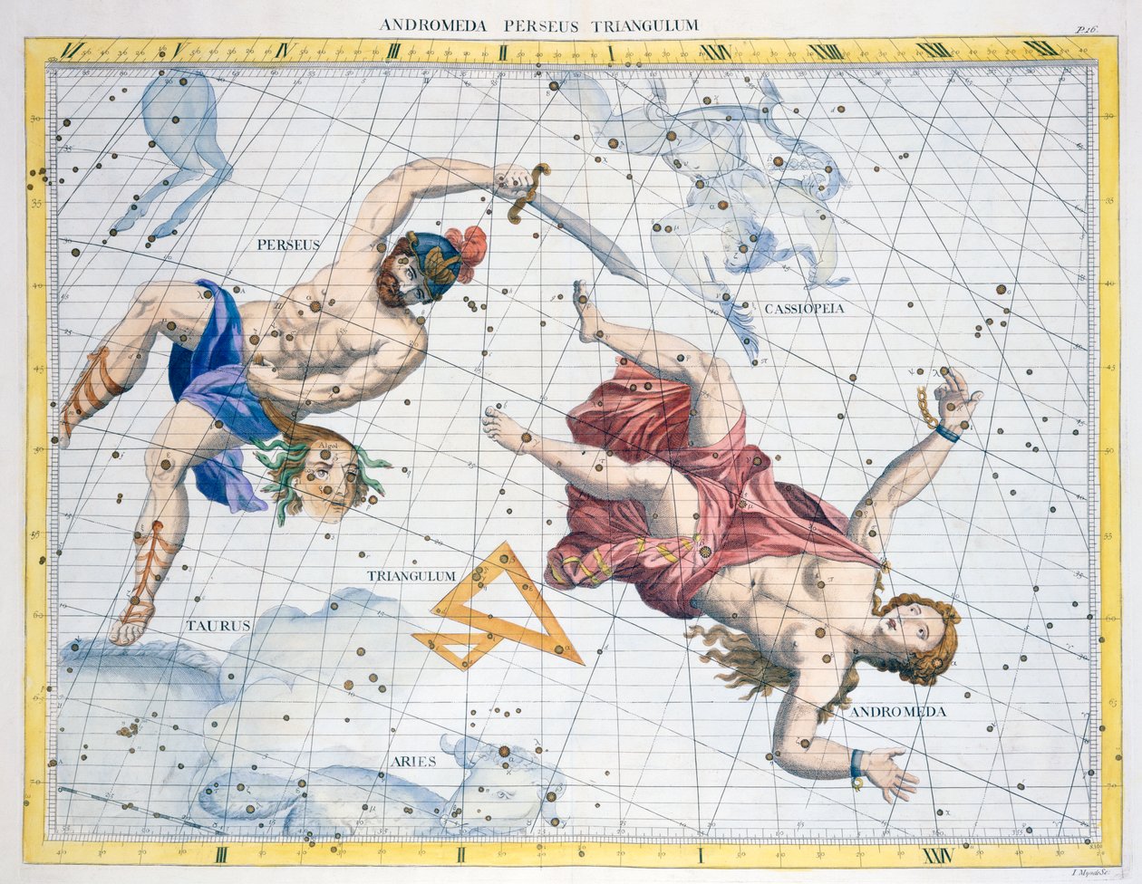 Constellations of Perseus and Andromeda, 1729 by Unbekannt