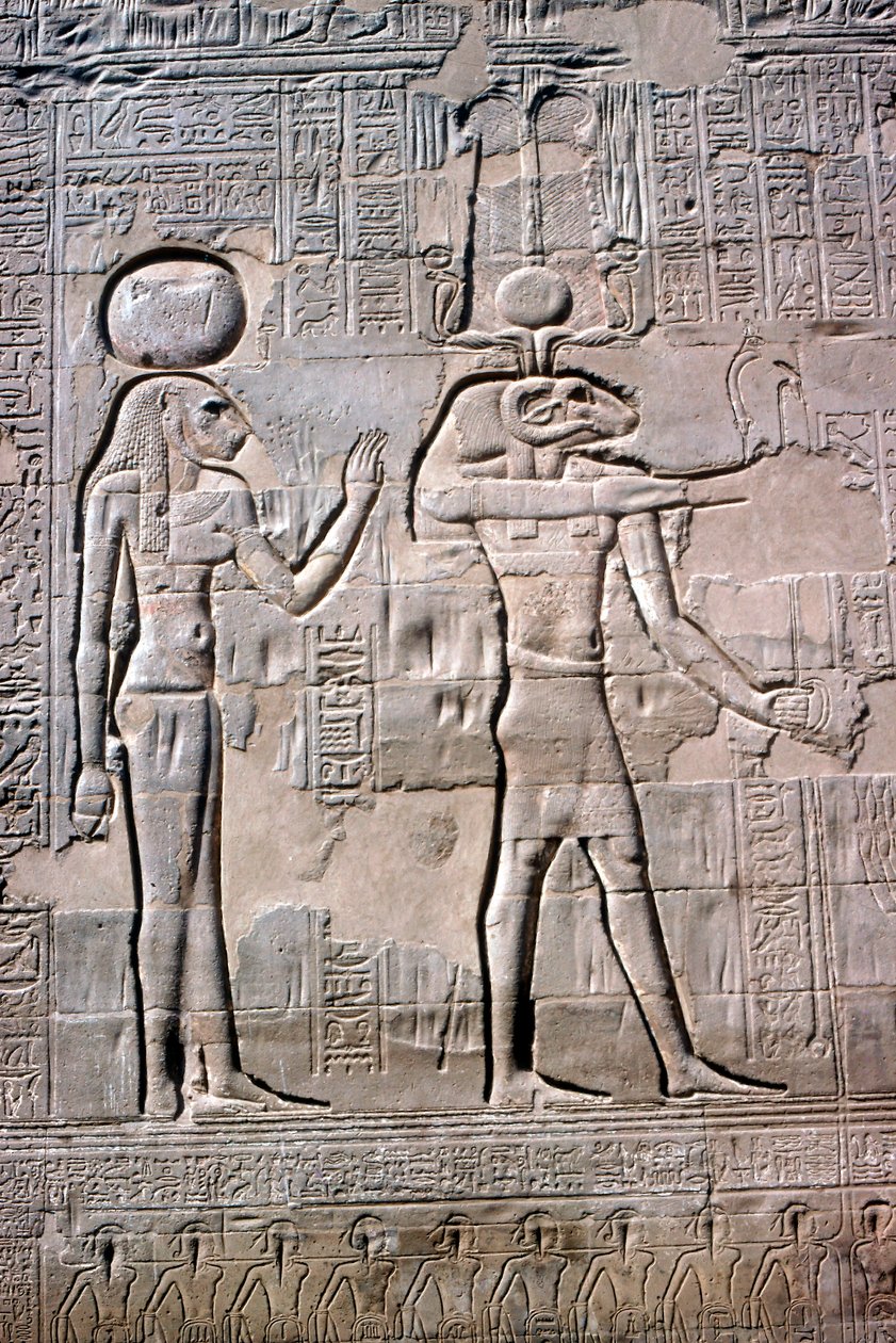 Detail of a Relief of Sekhmet and Knum, Temple of Khnum