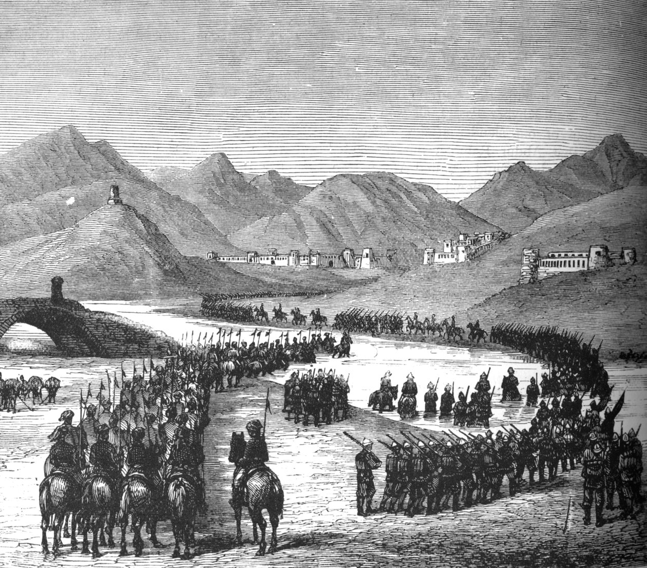 General Ross's Division Crossing the Logar River on Its Way to Meet Sir ...