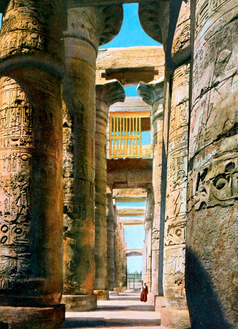 Egyptian Hypostyle Hall Interior Temple Architecture: Design,