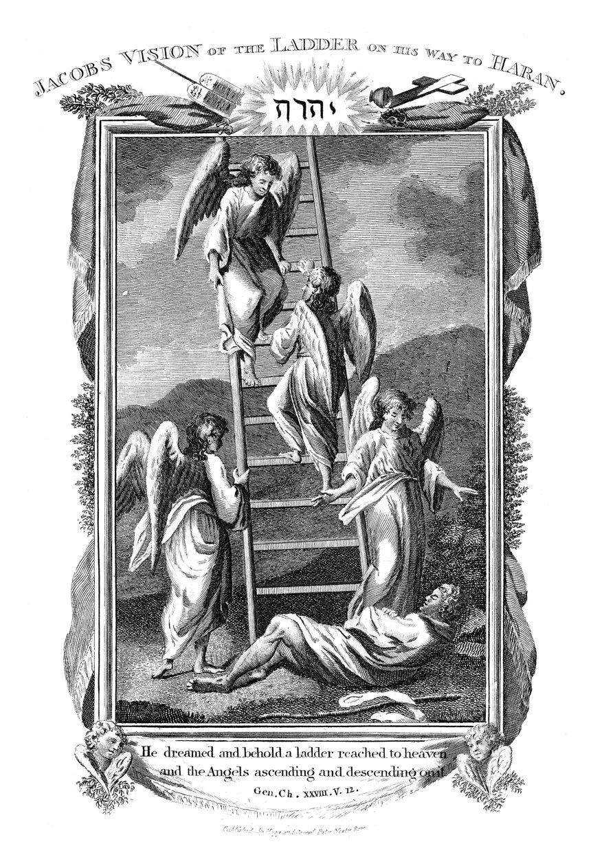 Jacob's Dream of Angels Ascending and Descending the Ladder to Heaven