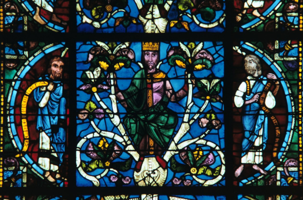 King David, stained glass, Chartres Cathedral, France