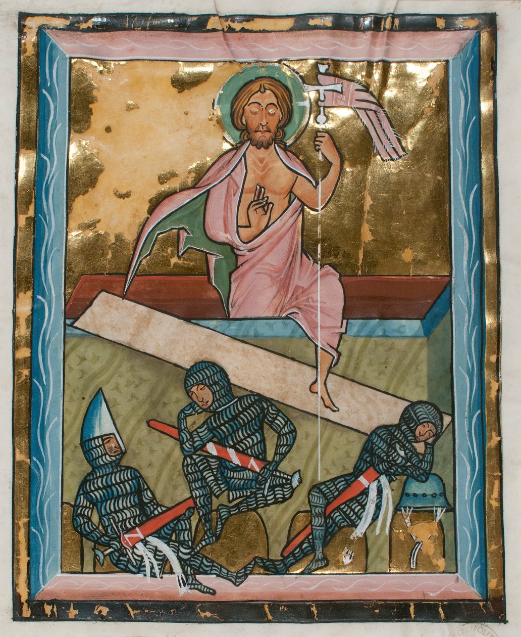 Manuscript Leaf with the Resurrection, from a Psalter, mid-13th century