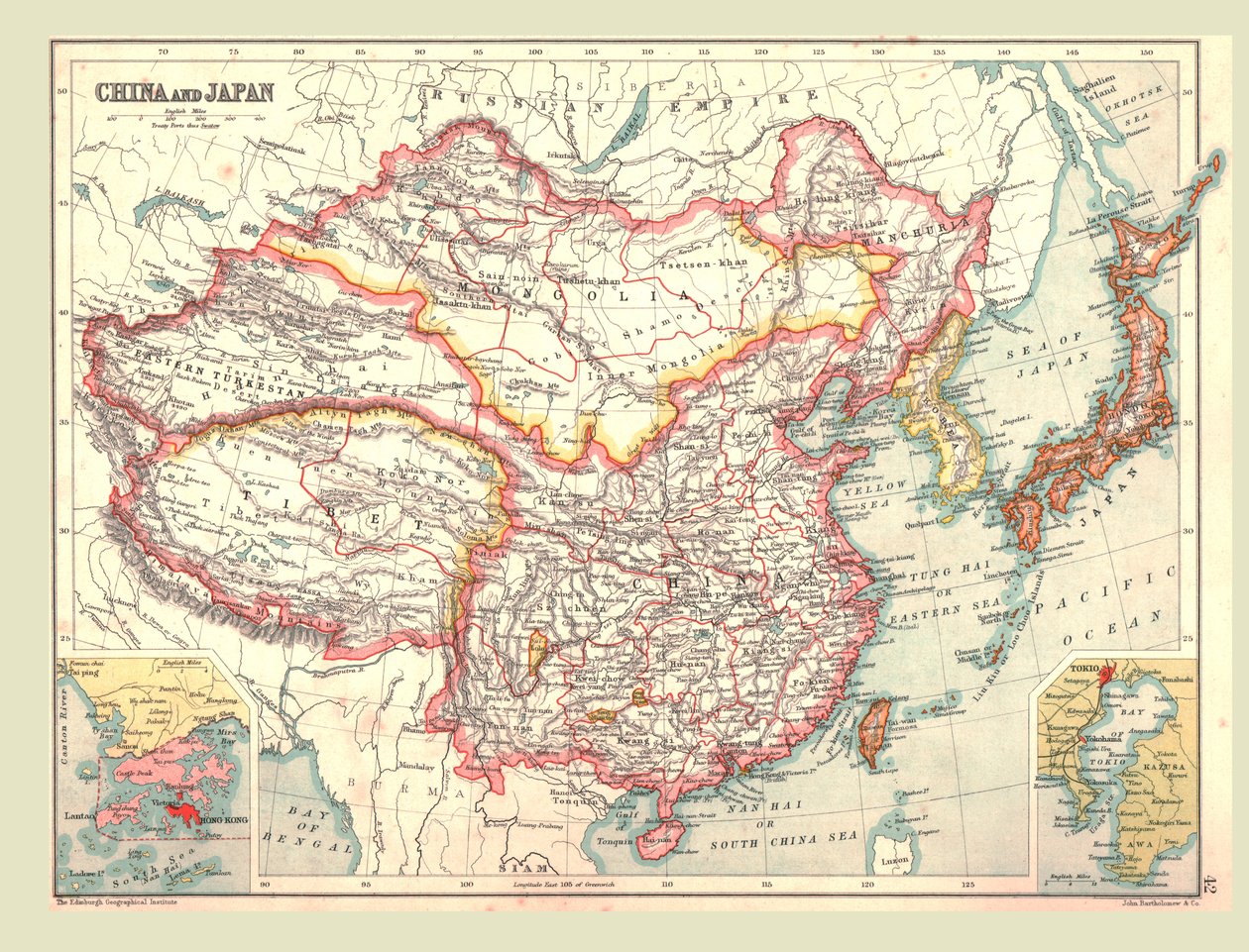 Map of China and Japan by Unbekannt: Buy fine art print