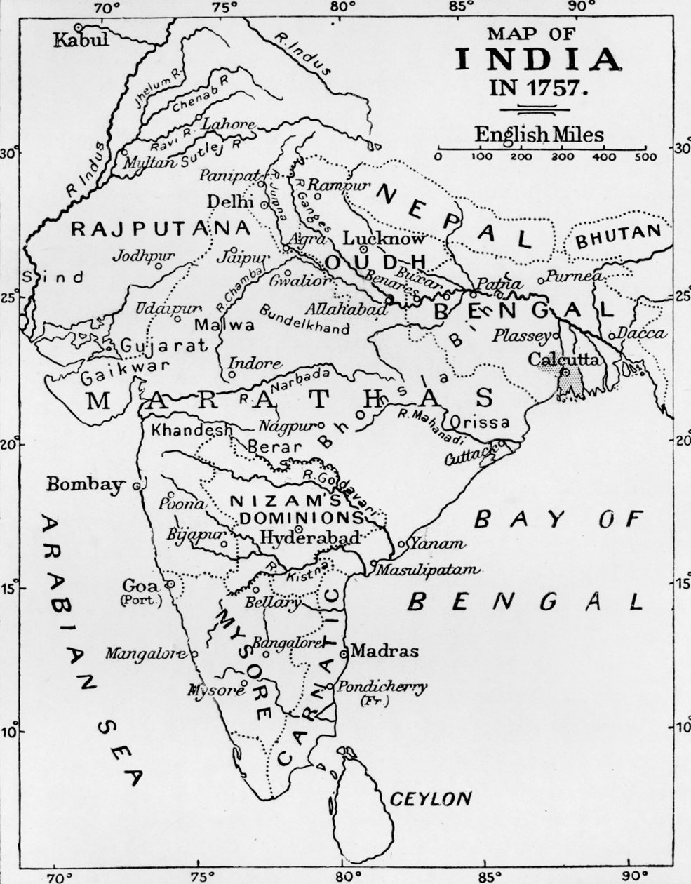 Map of India in 1757 by Unbekannt: Buy fine art print