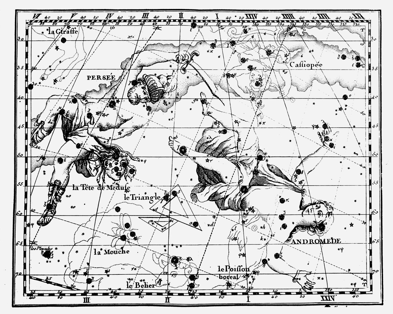 Map of stellar constellations by Unbekannt: Fine art print