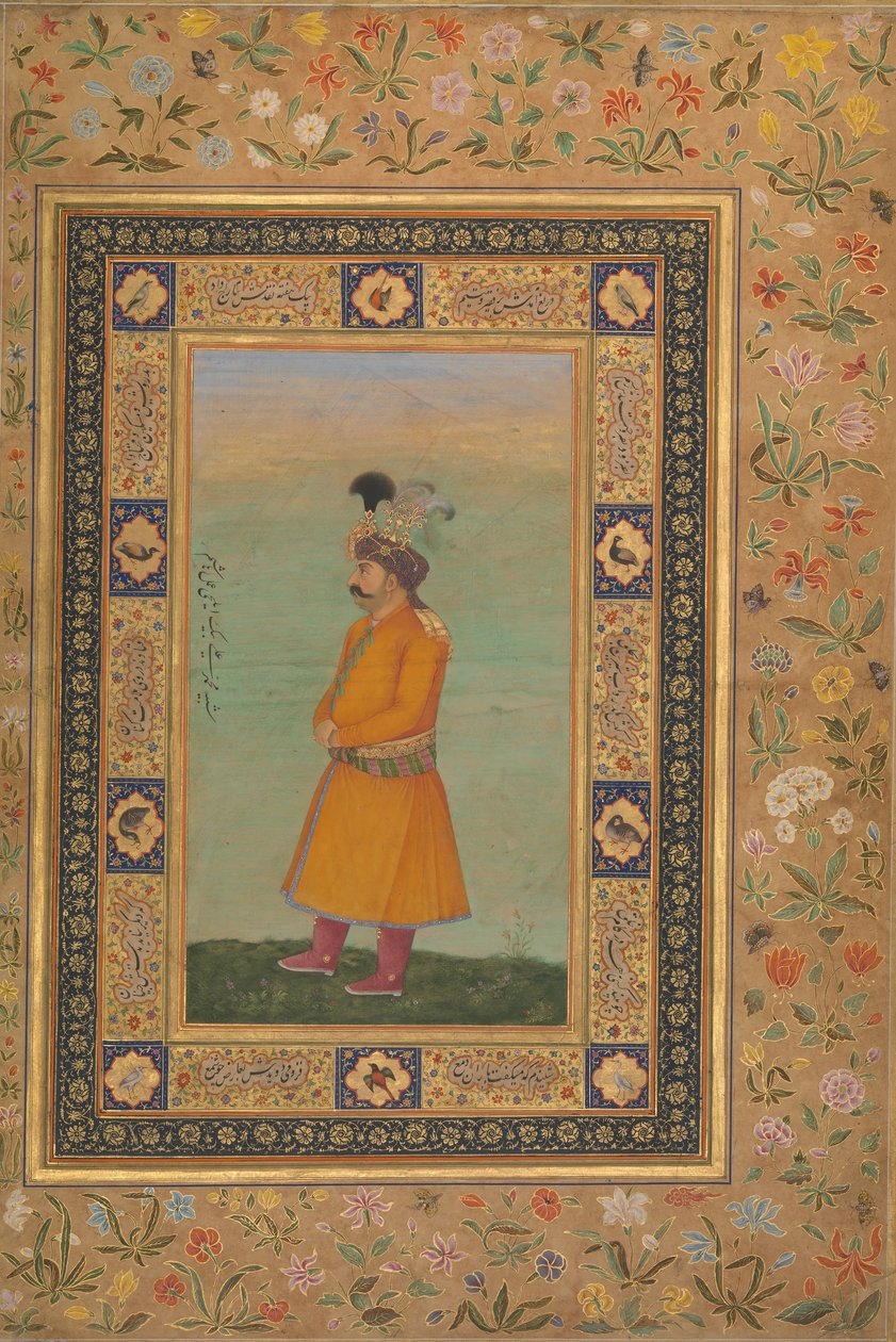 Portrait of Muhammad Ali Baig, Folio from the Shah Jahan Album, recto