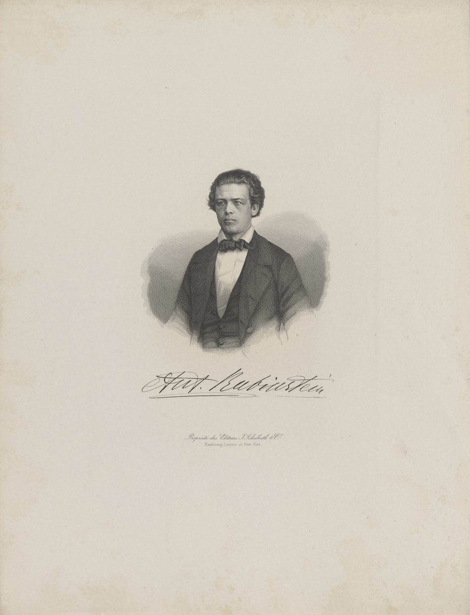 Portrait of the composer Anton Rubinstein 1829-1894, c. 1850