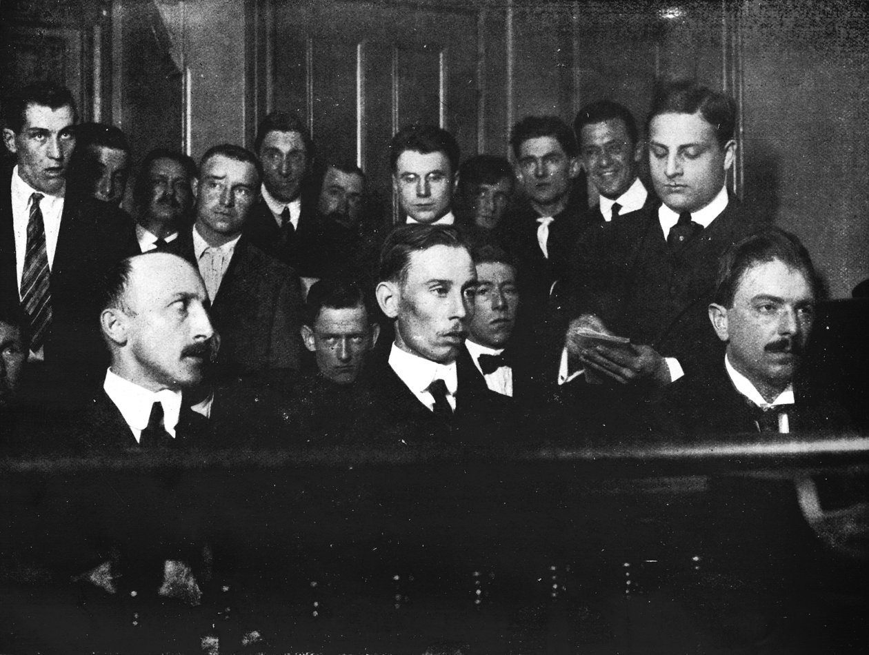 Robert Fay and His Two Accomplices Photographed in Court