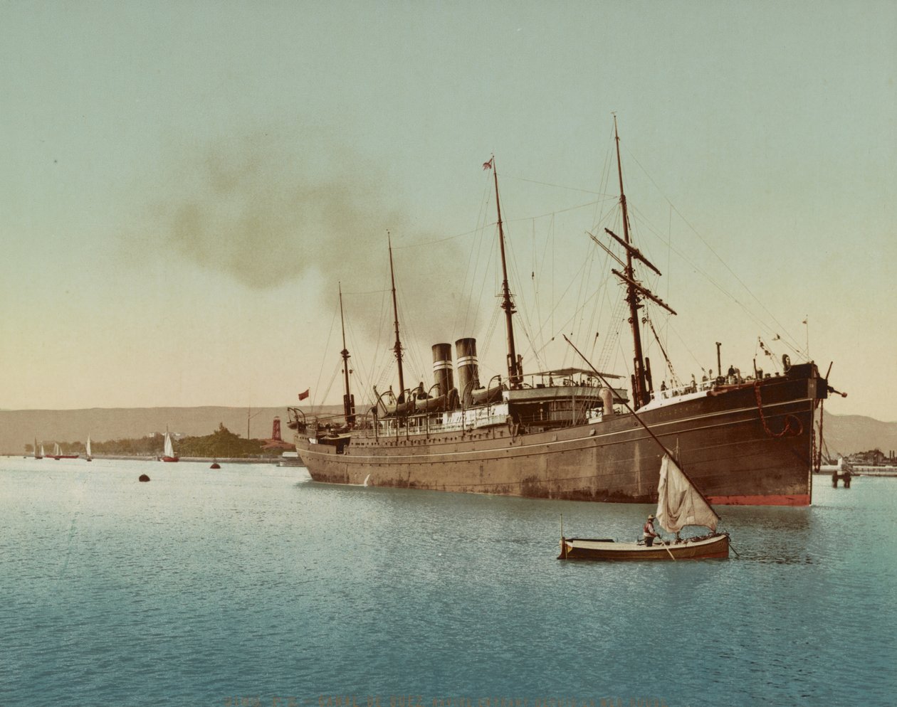 Suez Canal, Ship Entering the Red Sea Near Port Tewfic