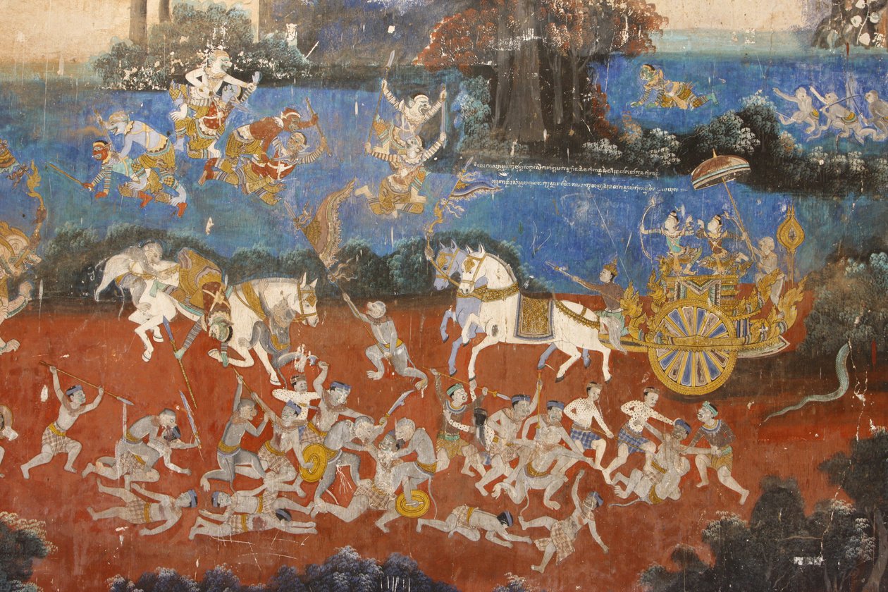 Silver Pagoda: This Mural Depicts Scenes from the Reamker, the ...